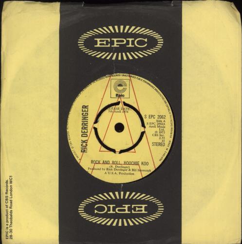 Rick Derringer Rock And Roll, Hoochie Koo UK 7" vinyl single (7 inch ...