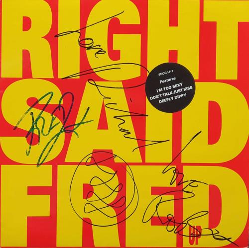 Right Said Fred Up - Autographed UK vinyl LP album (LP record) (724100)