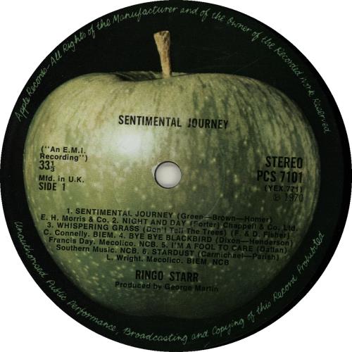 Ringo Starr Sentimental Journey - EX UK vinyl LP album (LP record) (129413)