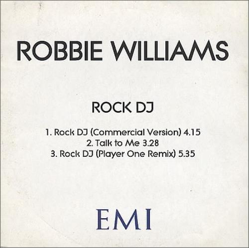 Robbie Williams Rock DJ UK Promo CD-R acetate (366888)
