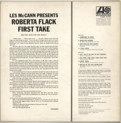 Roberta Flack First Take UK vinyl LP album (LP record) (448672)