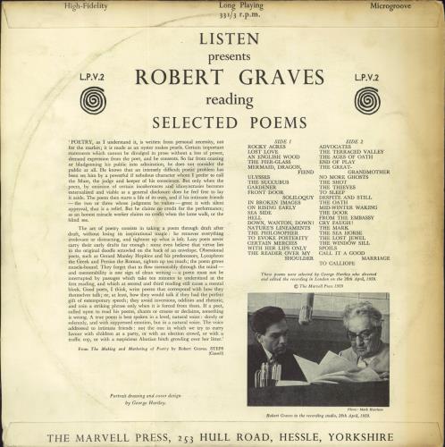 Robert Graves Robert Graves Reading Selected Poems UK vinyl LP album (LP record) (800876)