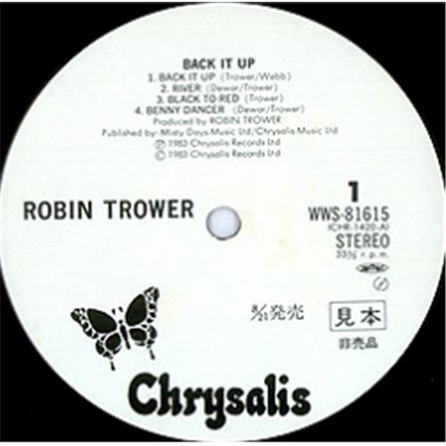 Robin Trower Back It Up Japanese Promo vinyl LP album (LP record) (185308)
