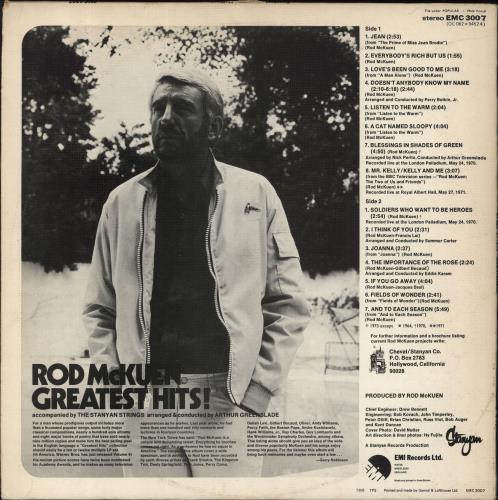 Rod McKuen Greatest Hits! UK vinyl LP album (LP record) (700564)