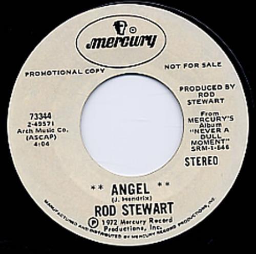 Rod Stewart Angel US Promo 7" vinyl single (7 inch record / 45) (334113)