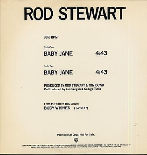 Rod Stewart Baby Jane US Promo 12" vinyl single (12 inch record / Maxi ...