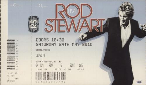 Rod Stewart Live 2010 + Ticket Stub UK tour programme (840847) TOUR ...