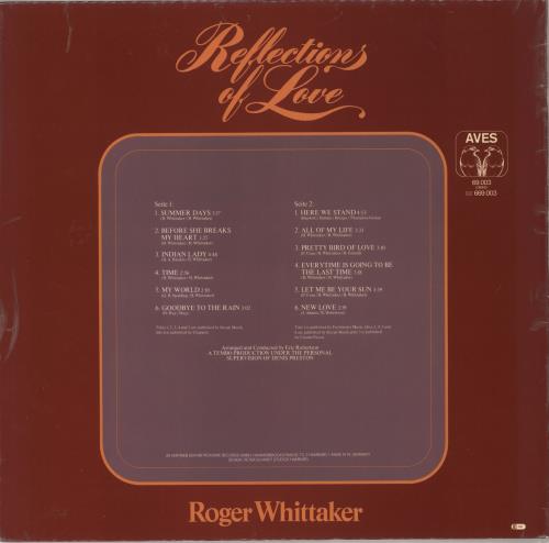 Roger Whittaker Reflections Of Love German vinyl LP album (LP record ...