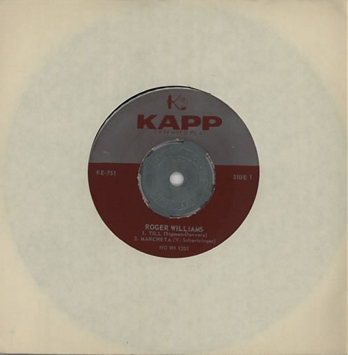 Roger Williams Till EP US 7" vinyl single (7 inch record / 45) (610145)