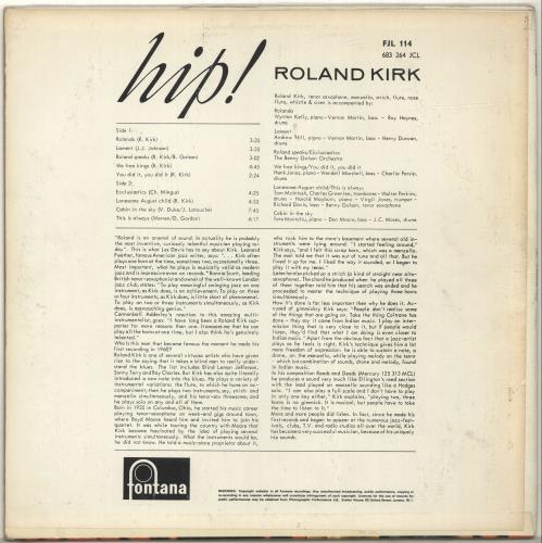 Roland Kirk Hip! UK vinyl LP album (LP record) (565265)