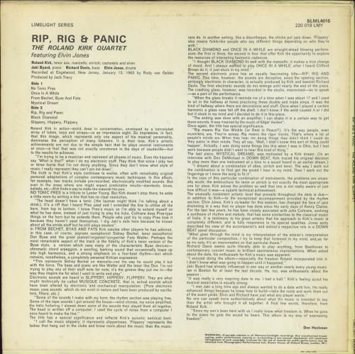 Roland Kirk Rip, Rig & Panic UK vinyl LP album (LP record) (793514)