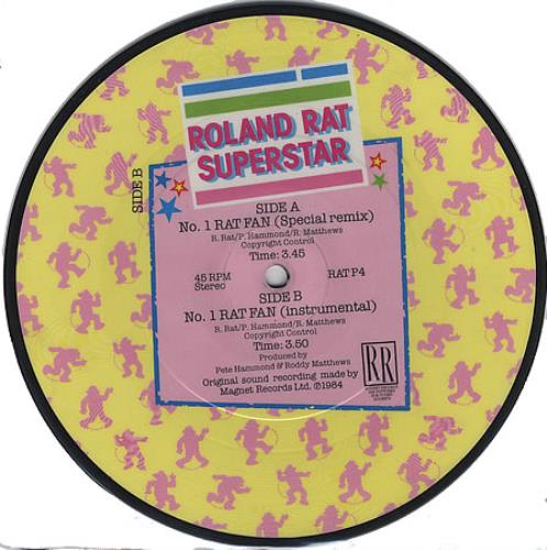 Roland Rat No. 1 Ratfan UK 7" vinyl picture disc (7 inch picture disc ...