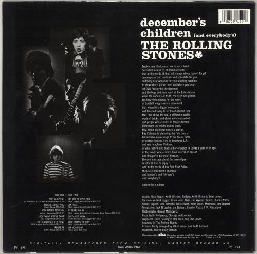 Rolling Stones December's Children - 90s US vinyl LP album (LP record ...