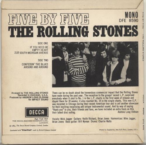 Rolling Stones Five By Five EP - 1st - EX UK 7" vinyl single (7 inch ...
