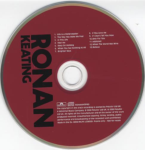 Ronan Keating Ronan UK Promo CD album (CDLP) (366877)