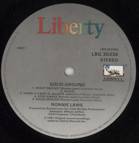 Ronnie Laws Solid Ground UK vinyl LP album (LP record) (530508)
