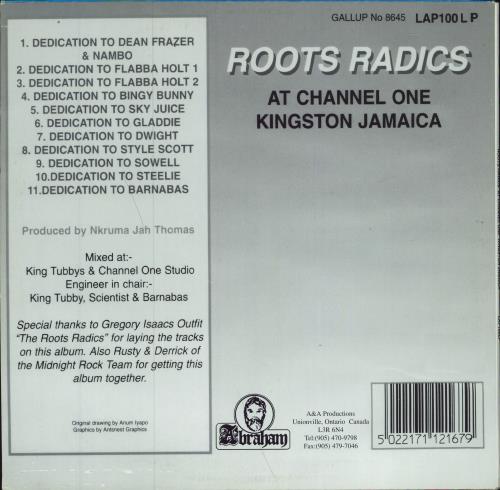 Roots Radics At Channel One Kingston Jamaica Canadian vinyl LP album ...