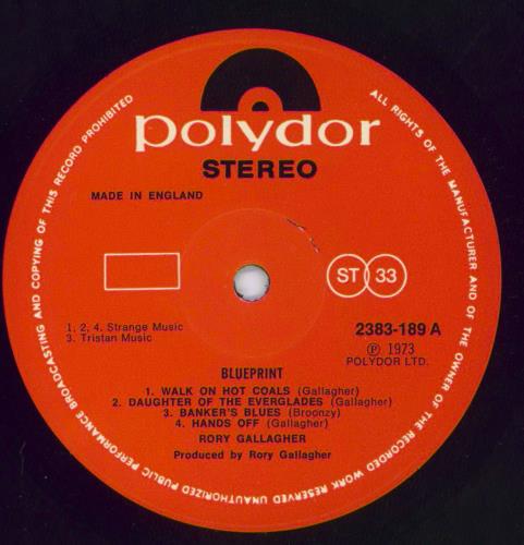 Rory Gallagher Blueprint UK vinyl LP album (LP record) (591586)