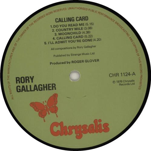 Rory Gallagher Calling Card UK vinyl LP album (LP record) (102016)