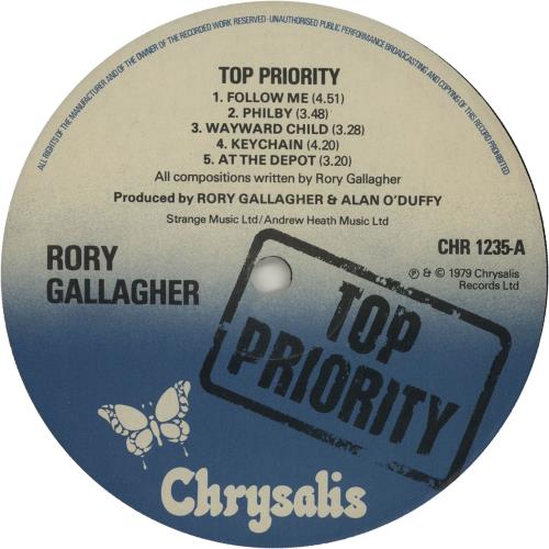 Rory Gallagher Top Priority UK vinyl LP album (LP record) (102036)