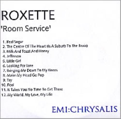 Roxette Room Service UK Promo CD-R acetate (182108)