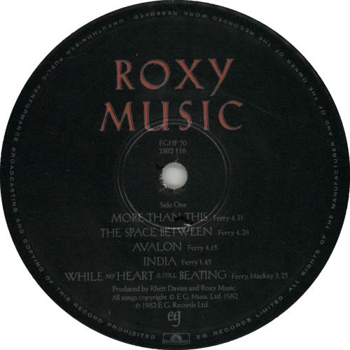 Roxy Music Avalon UK vinyl LP album (LP record) (289018)