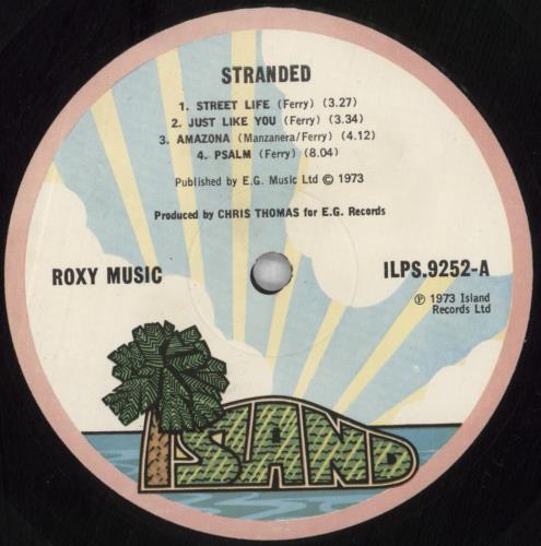 Roxy Music Stranded UK vinyl LP album (LP record) (254296)