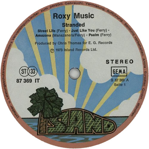 Roxy Music Stranded German vinyl LP album (LP record) (626071)