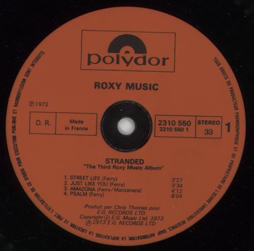 Roxy Music Stranded French vinyl LP album (LP record) (871870)