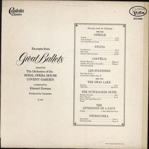 Royal Opera House Orchestra Excerpts From Great Ballets UK vinyl LP ...