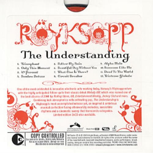 Royksopp The Understanding US Promo CD album (CDLP) (341360)