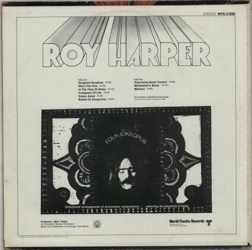 Roy Harper Folkjokeopus US vinyl LP album (LP record) (651681)