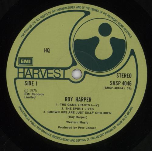 Roy Harper HQ - 1st + Inner UK vinyl LP album (LP record) (435998)
