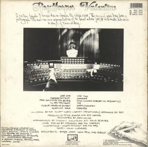 Roy Harper Valentine UK vinyl LP album (LP record) (742822)