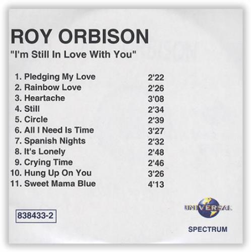 Roy Orbison I'm Still In Love With You UK Promo CD-R acetate (222862)