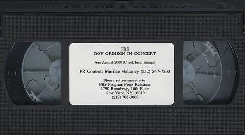 Roy Orbison Roy Orbison In Concert US Promo video (VHS or PAL or NTSC ...