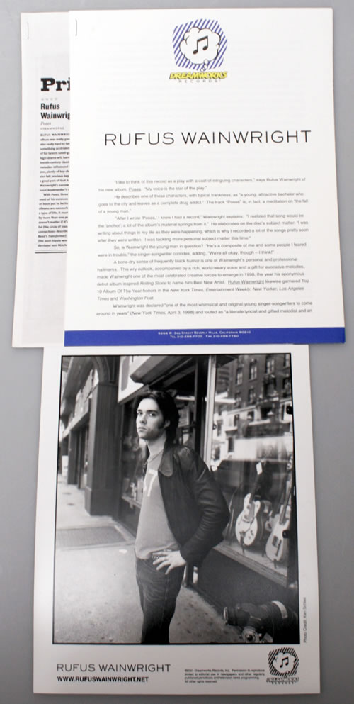 Rufus Wainwright Poses US Promo media press pack (189827) PRESS PACK