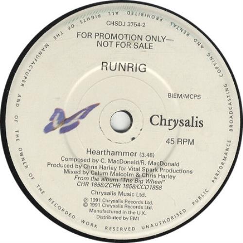 Runrig Hearthammer UK Promo 7" vinyl single (7 inch record / 45) (278715)