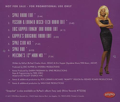 RuPaul Snapshot US Promo CD single (CD5 / 5") (78971)