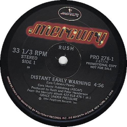 Rush Distant Early Warning US Promo 12" vinyl single (12 inch record ...