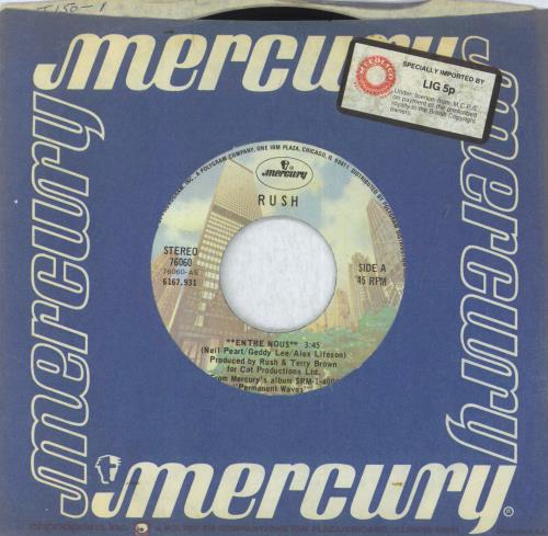 Rush Entre Nous US 7" vinyl single (7 inch record / 45) (612549)