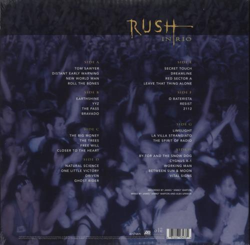 Rush Rush In Rio - 180g US 4-LP vinyl album record set (755743)