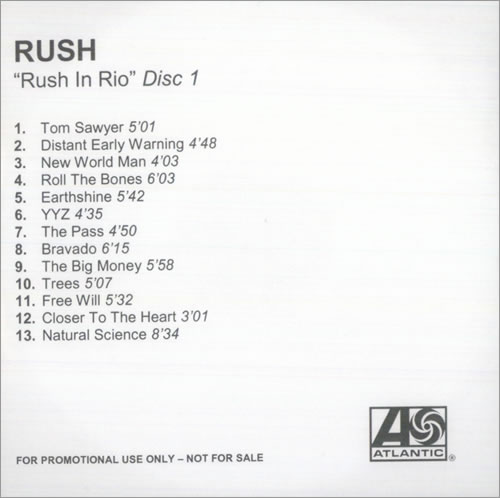 Rush Rush In Rio - 3xCD-R UK Promo CD-R acetate (261860)