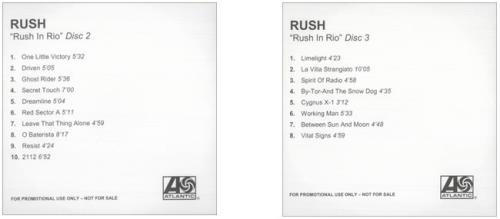 Rush Rush In Rio - 3xCD-R UK Promo CD-R acetate (261860)