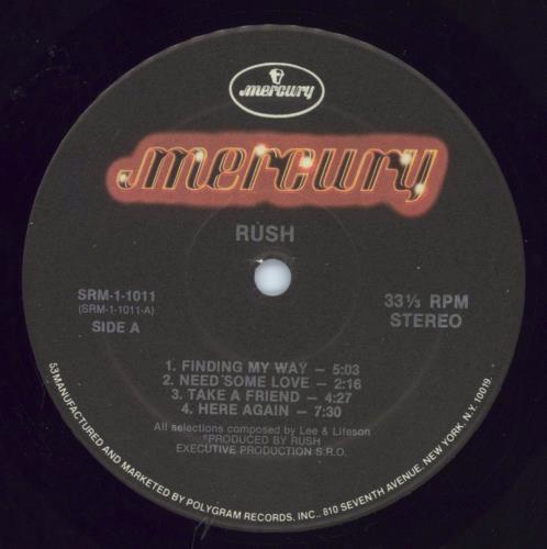 Rush Rush US vinyl LP album (LP record) (798836)