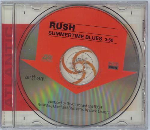Rush Summertime Blues US Promo CD single (CD5 / 5") (296971)