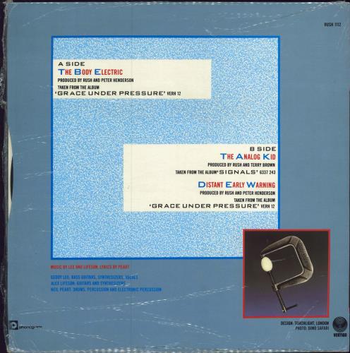 Rush The Body Electric - Shrink UK 12" vinyl single (12 inch record ...