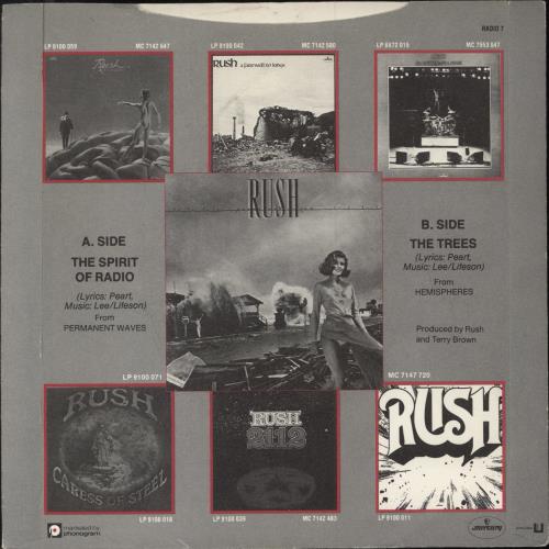 Rush The Spirit Of Radio - P/S UK 7" vinyl single (7 inch record / 45 ...