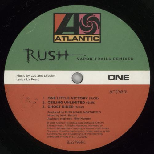 Rush Vapor Trails Remixed - 180 Gram Vinyl UK 2-LP vinyl record set ...