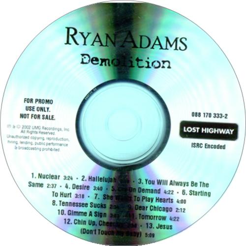 Ryan Adams Demolition US Promo CD-R acetate (224271)